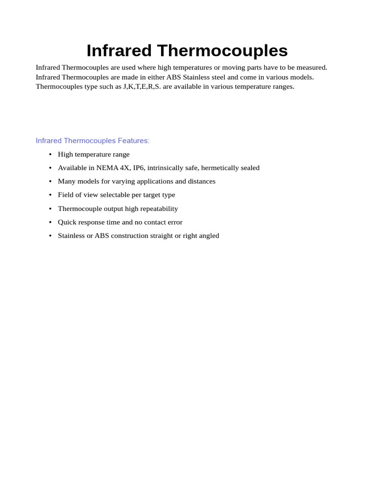 Infrared Thermocouple | PDF | Home & Garden | Science & Mathematics