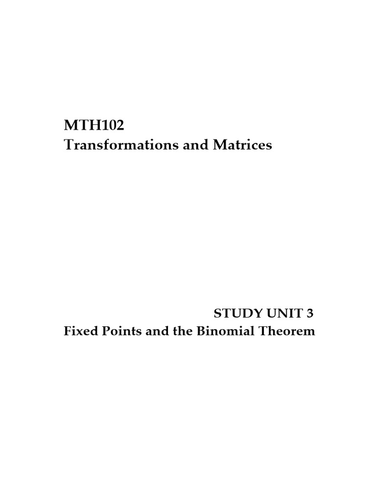 MTH102 SU3 Jan2017 V1.2 | PDF | Function (Mathematics) | Complex Analysis