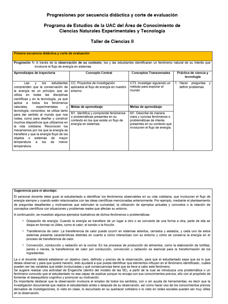 Dosificación - Taller de Ciencias II | PDF | Aprendizaje | Experimentar