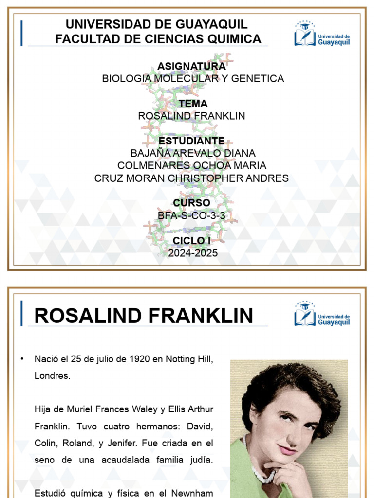 Rosalind Franklin | PDF | James Watson | Francis Crick