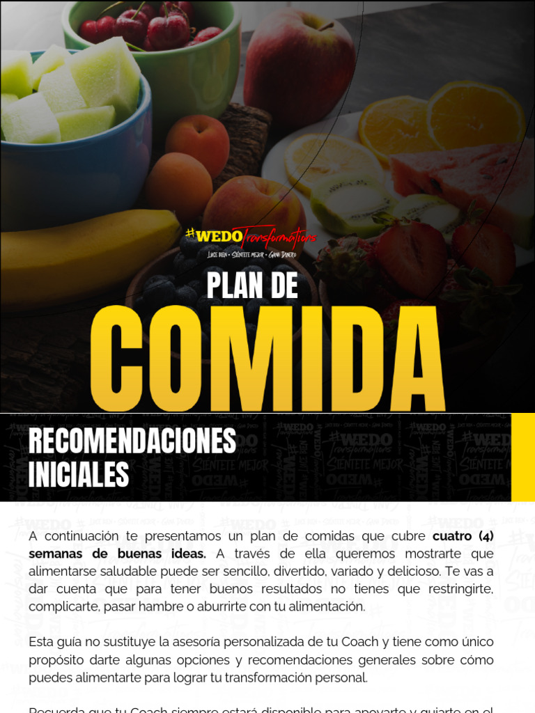 Plan de Comidas | PDF | ensalada | Almuerzo