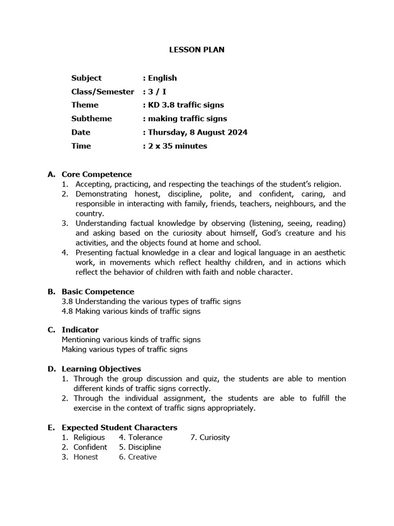 3rd Grade Lesson Plan Pdf Teachers Rubric Academic