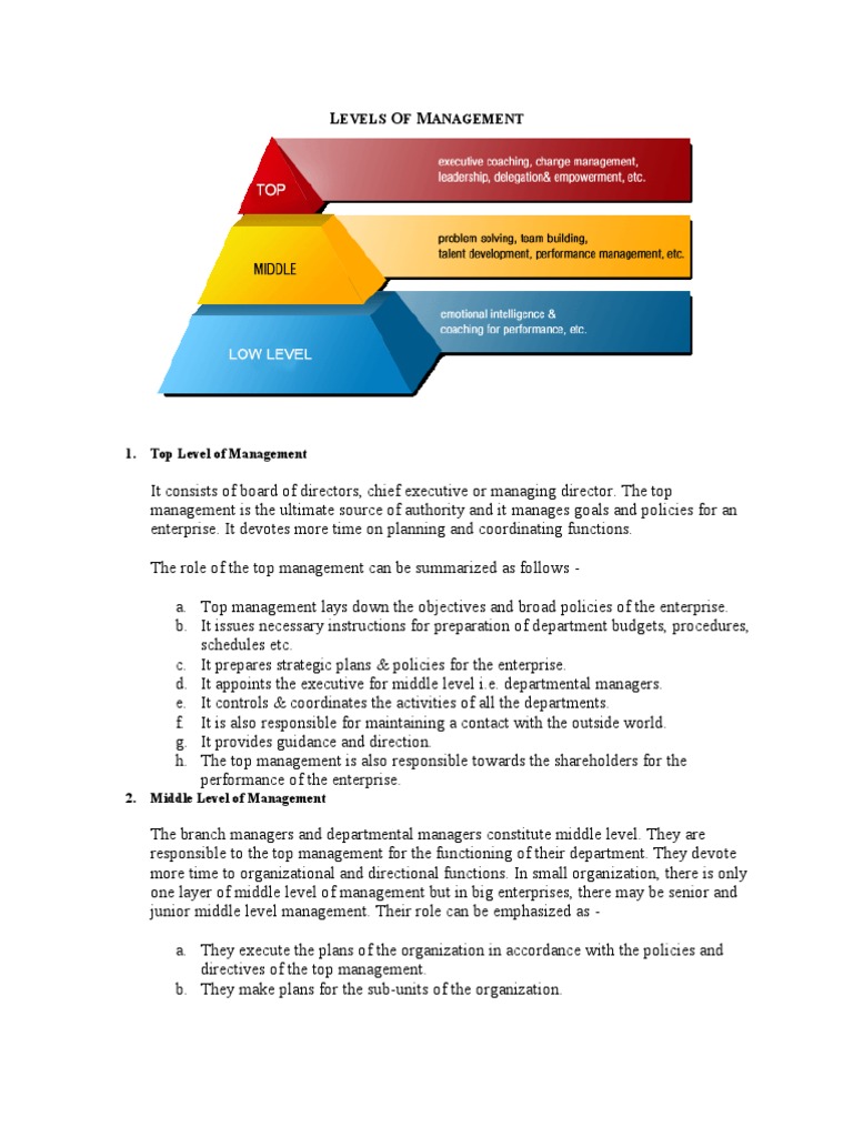 Levels of Management | PDF | Business | Leadership