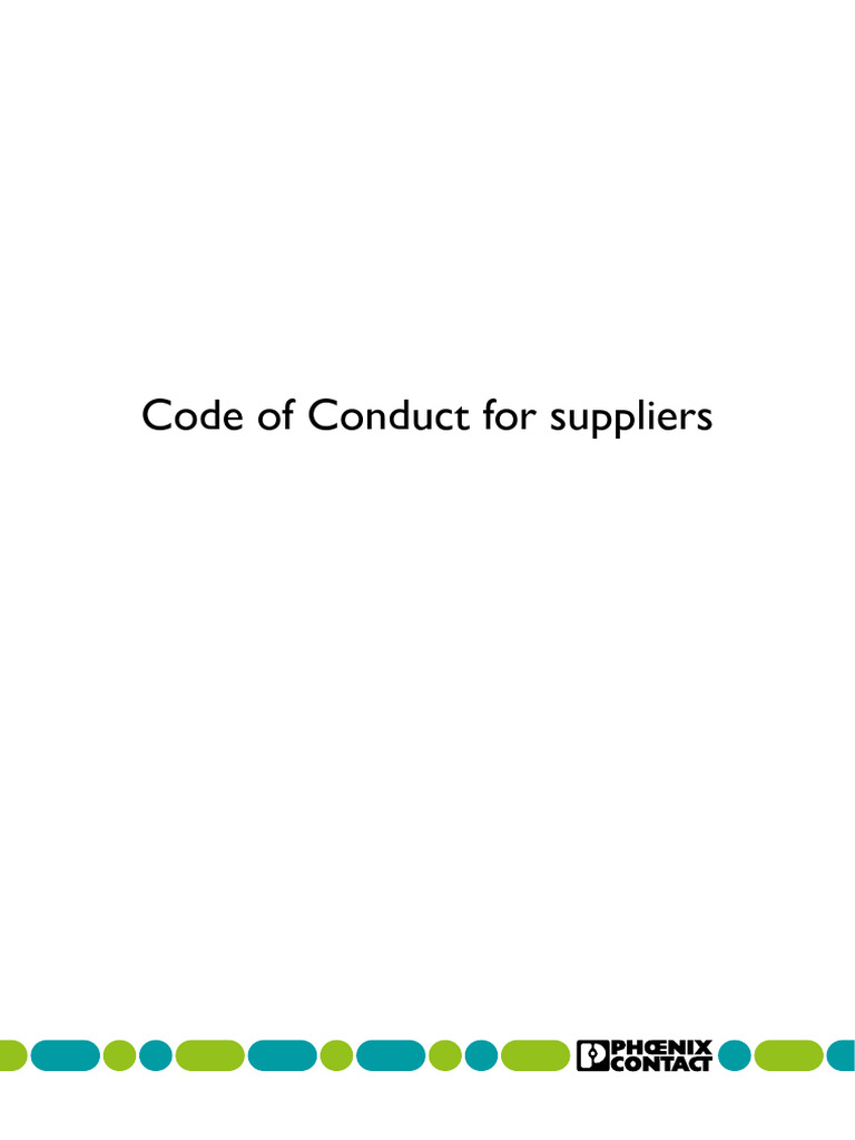 Supplier Code of Conduct 2023 | PDF | Supply Chain | Waste Management