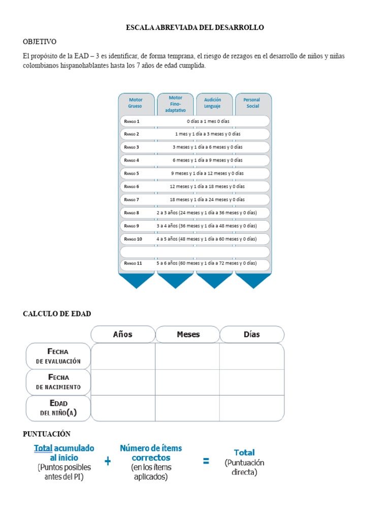 Escala Abreviada Del Desarrollo | PDF
