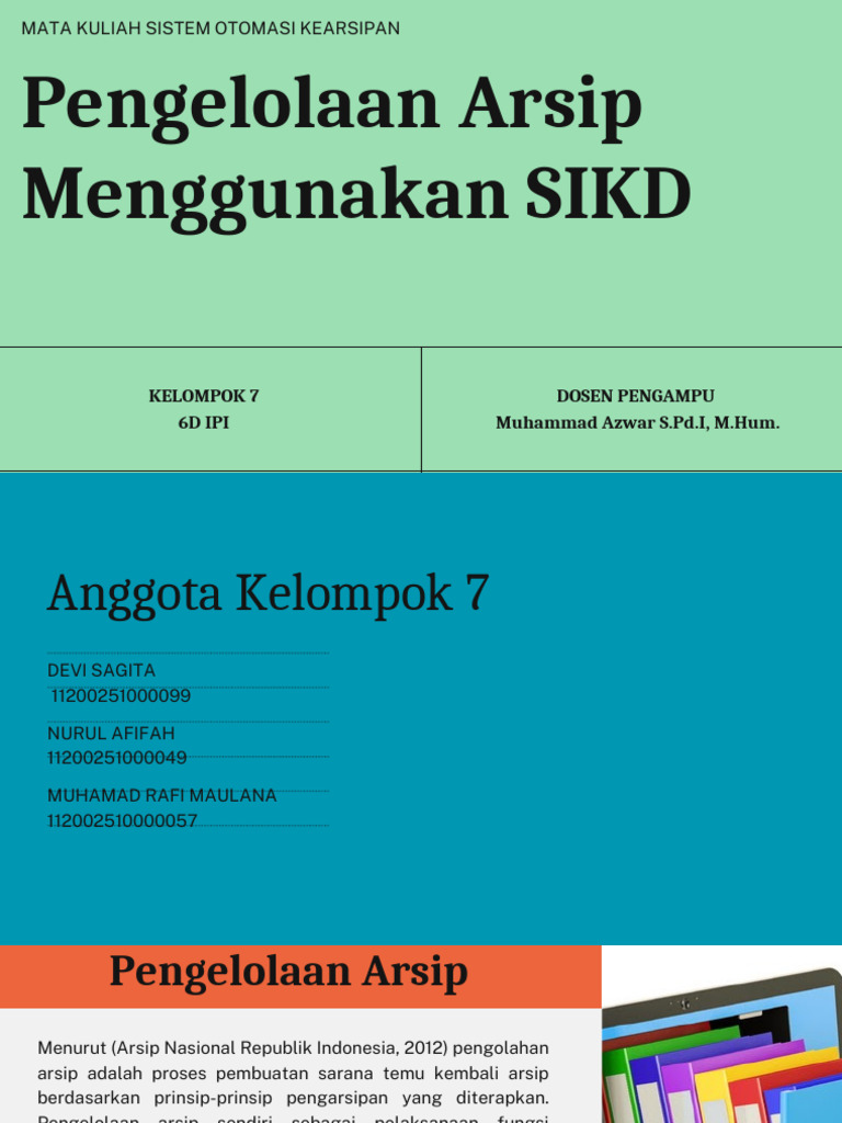 Kel.7 Pengelolaan Arsip Berbasi SIKD | PDF