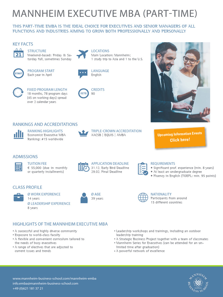 Factsheet Mannheim MEMBA 2024 | PDF | Master Of Business Administration | Qualifications