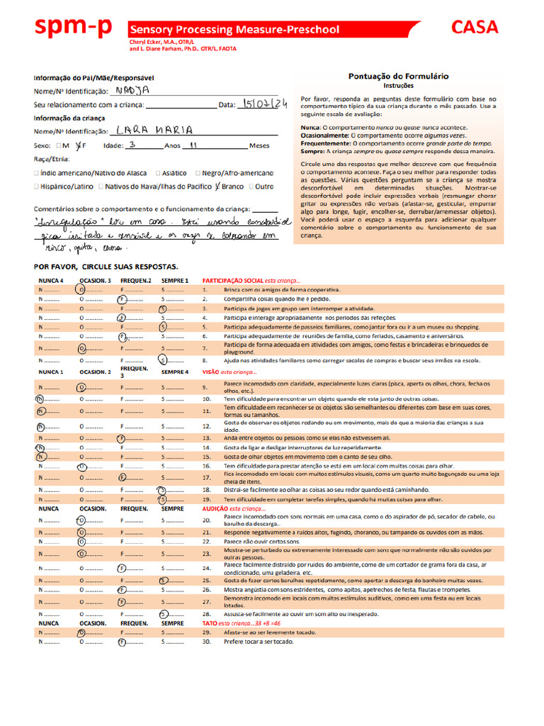 SPM - P (Formulário Casa) | PDF