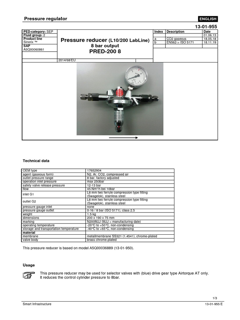 PRED-200 8 Datasheet en | PDF | Valve | Gases