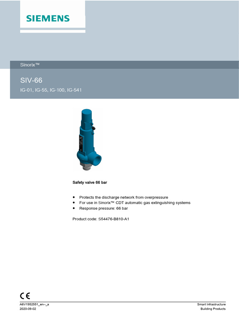 SIV-66 Datasheet en | PDF | Valve | Pipe (Fluid Conveyance)