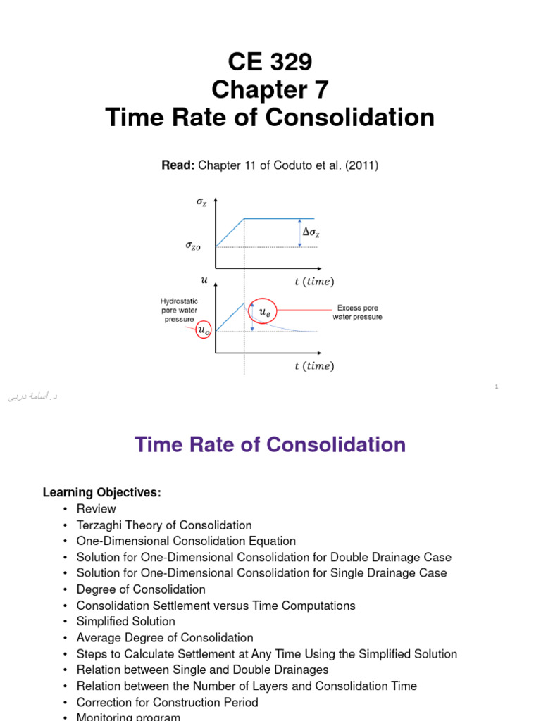 Chapter 7-Time Rate of Consolidation | PDF | Mechanics | Soil