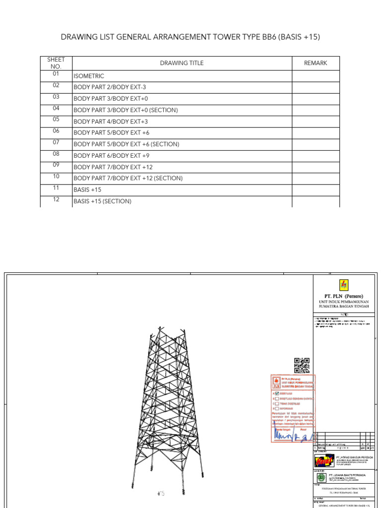 7.ga Drawing Tower Bb6 Basis+15 - Pssi1 (Rev 0) | PDF