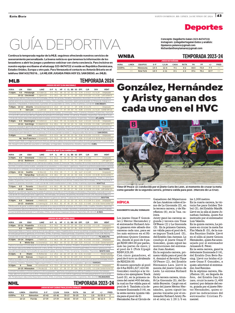 Guía Deportiva 24-06-2024 | PDF | Competiciones deportivas | Juegos de ...