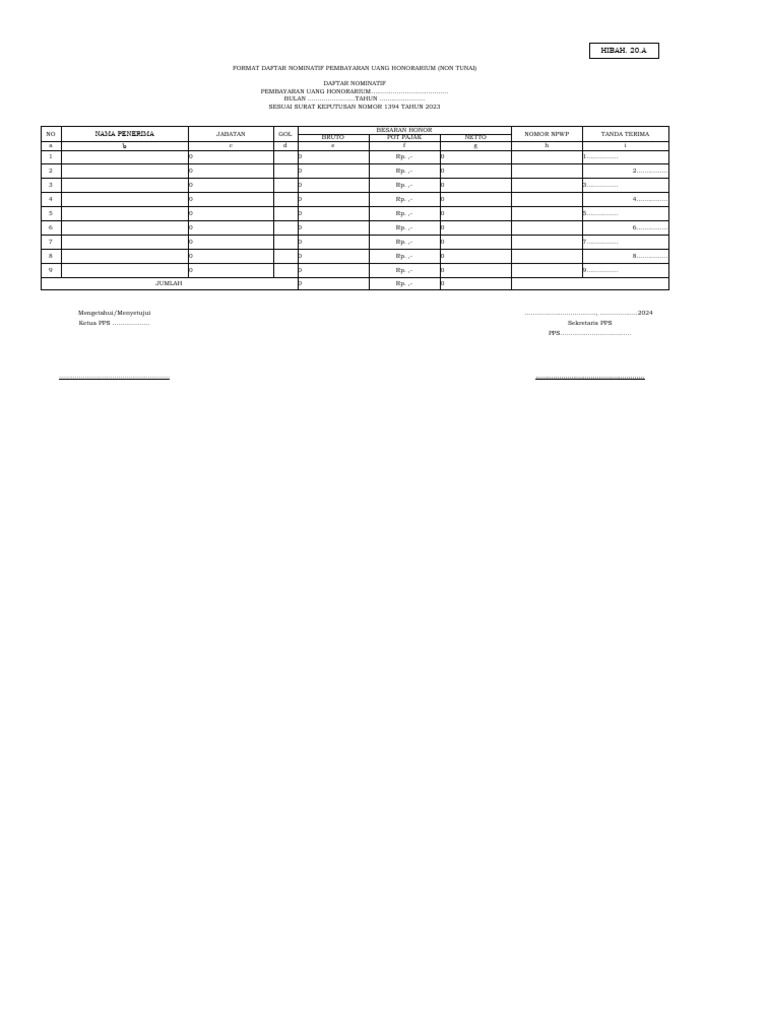 Hibah. 20.a-Nominatif Non Tunai | PDF