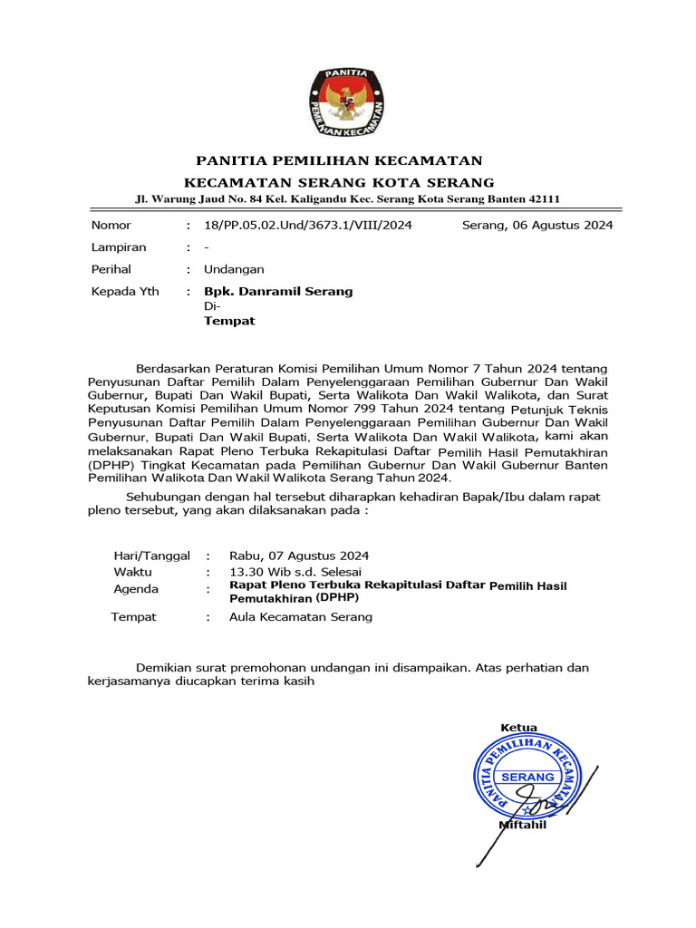 Undangan Pleno (Danramil) | PDF