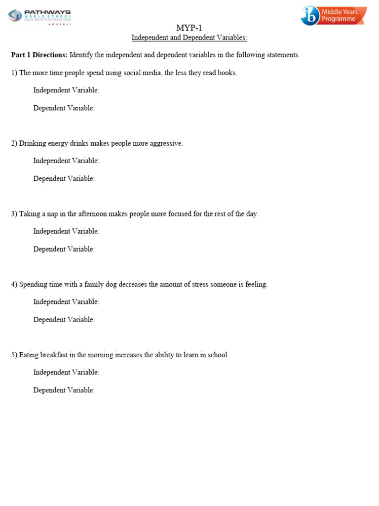 Identifying Variables in Experiments | PDF | Science & Mathematics