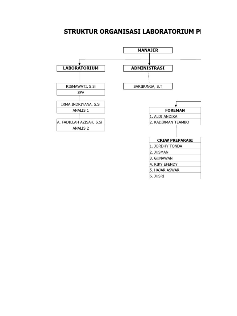 Struktur Organisasi Laboratorium | PDF