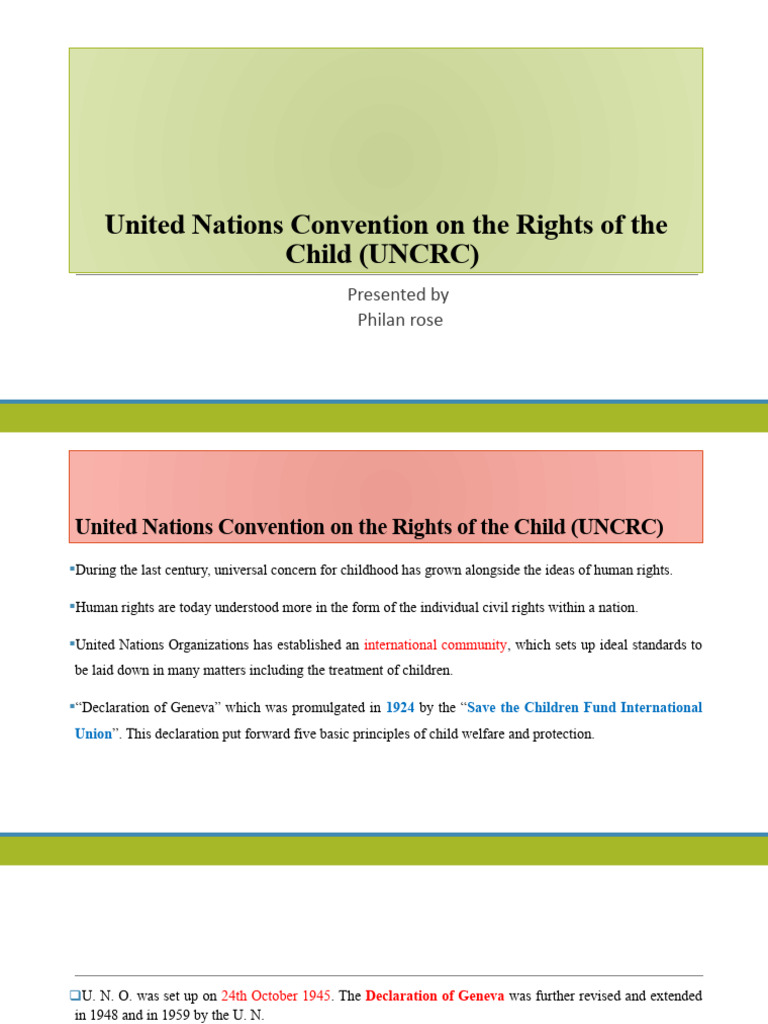 UNCRC: Child Rights and Protections | PDF | Children's Rights ...