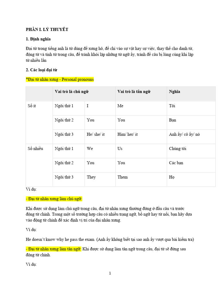 Phần I. Lý Thuyết 1. Định nghĩa | PDF