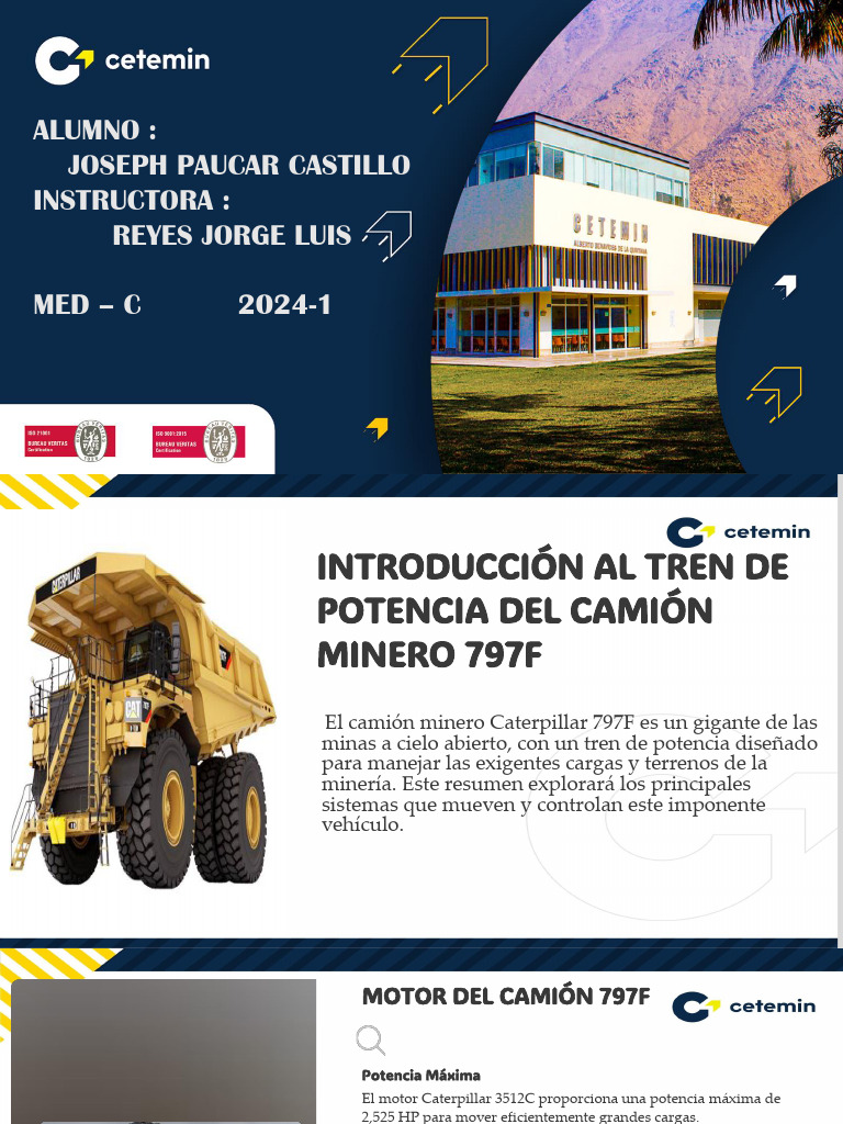 Introduccion Al Tren de Potencia Del Camion Minero 797F | PDF | Camión | Eje