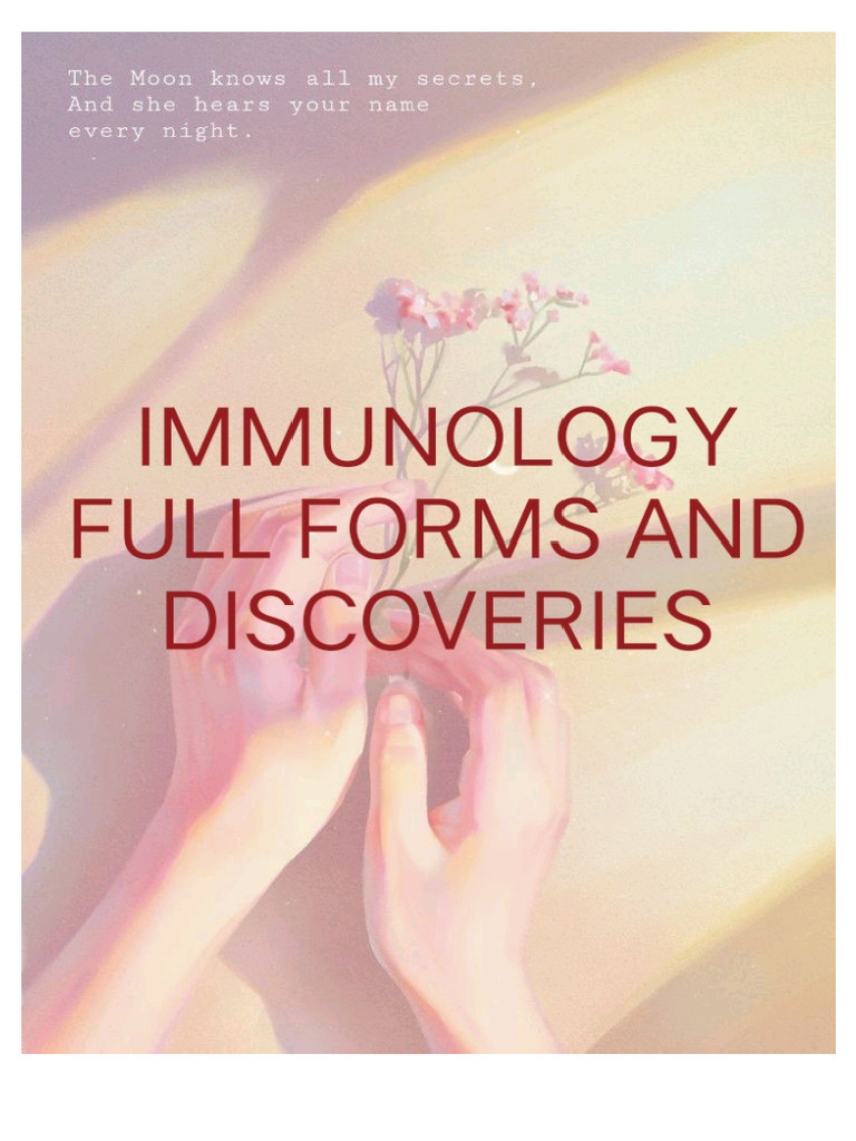IMMUNOLOGY Full Forms and Discoveries | PDF