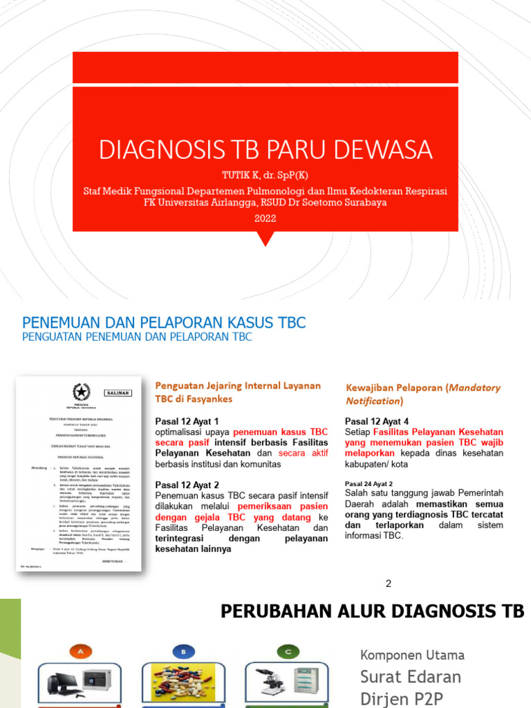 Diagnosa TB Paru Dewasa Ws 2022 | PDF | Sains & Matematika