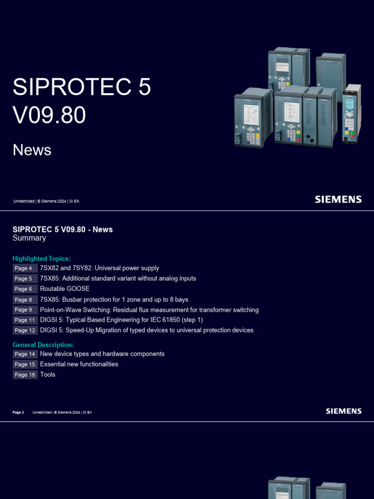 SIPROTEC 5 V09.80 Updates and Features | PDF | Power Supply ...