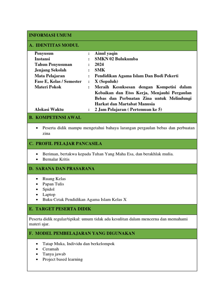 Modul Ajar 5 Ainul | PDF | Karier & Perkembangan
