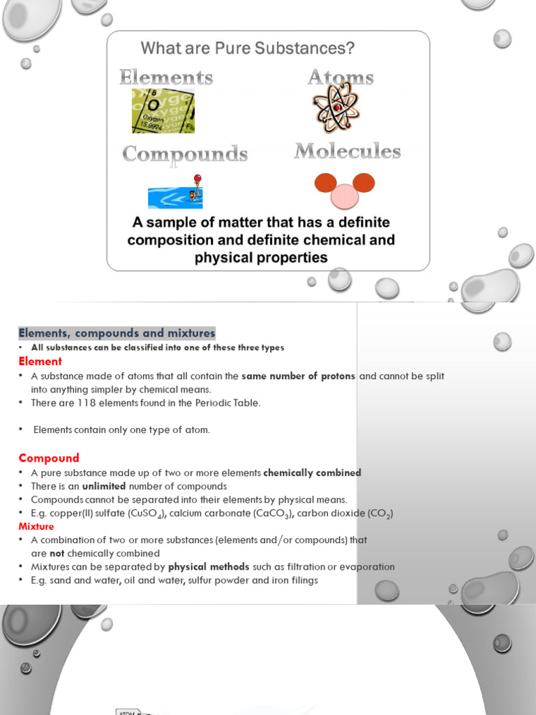 Elements, Compounds and Mixtures 1 | PDF | Mixture | Chemical Substances