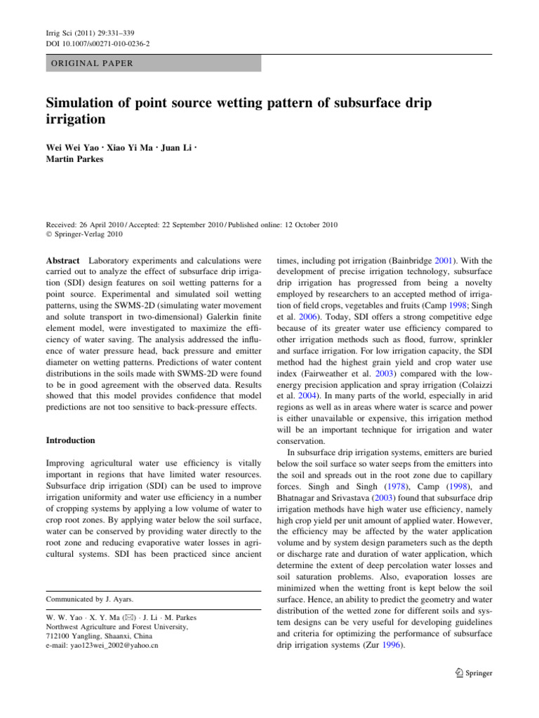 Point Source Irrigation | PDF | Soil | Irrigation