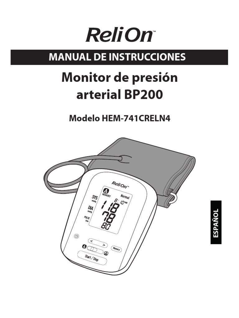 Manual del Monitor BP200 | PDF | Presión sanguínea | Hertz