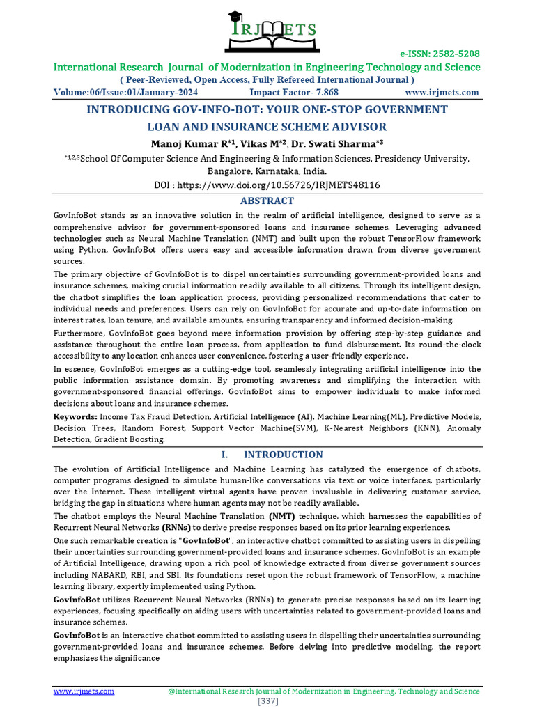 Introducing Gov-Info-Bot: Your One-Stop Government Loan and Insurance ...