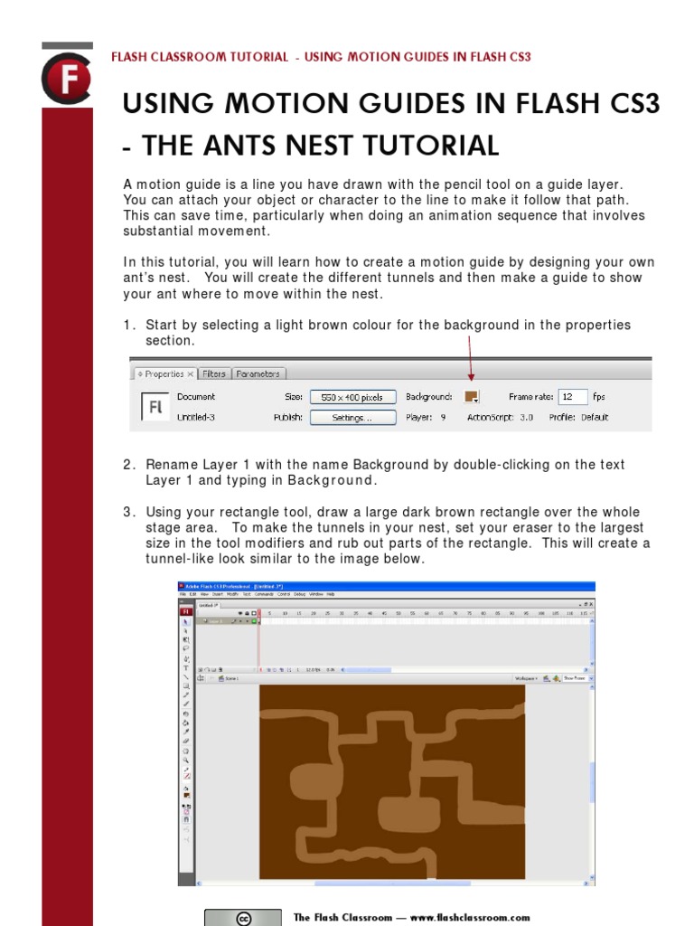 Flash Classroom Tutorial - Using Motion Guides in Flash Cs3 (PDF Library) | PDF | Computing And ...