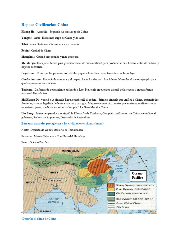 Repaso Civilización China | PDF | China | Política mundial