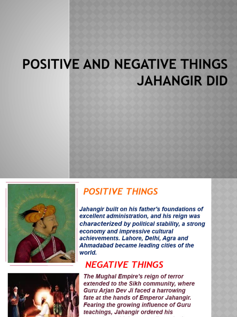 Positive and Negative Things Jahangir Did | PDF