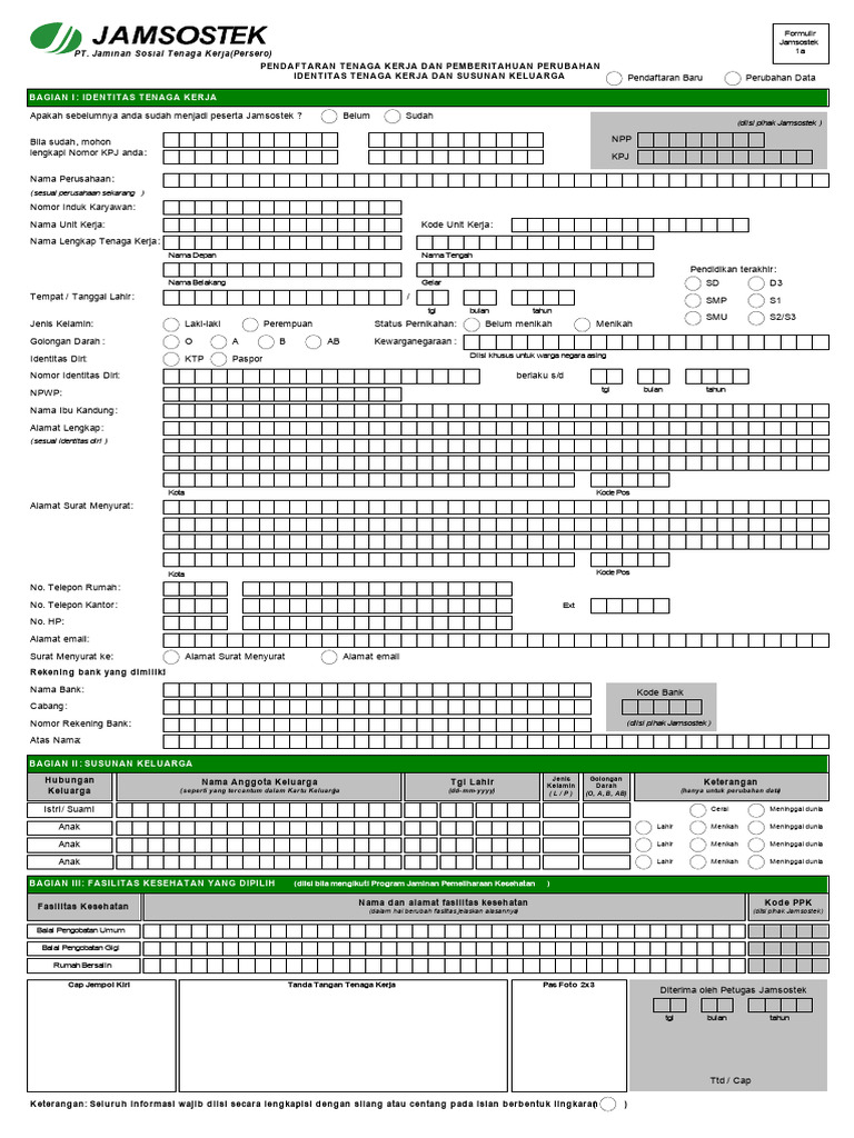 Form Jamsostek Dexa Medica | PDF