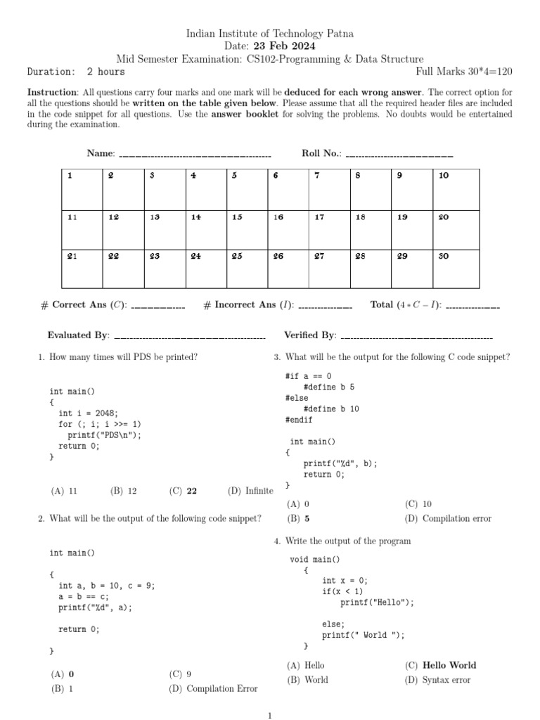 Spring 2024 CS102 Soln | PDF | Integer (Computer Science) | Software Development