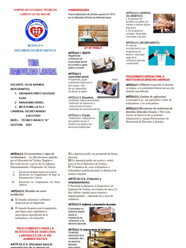 TRIPTICO | PDF | Derecho laboral | Salario