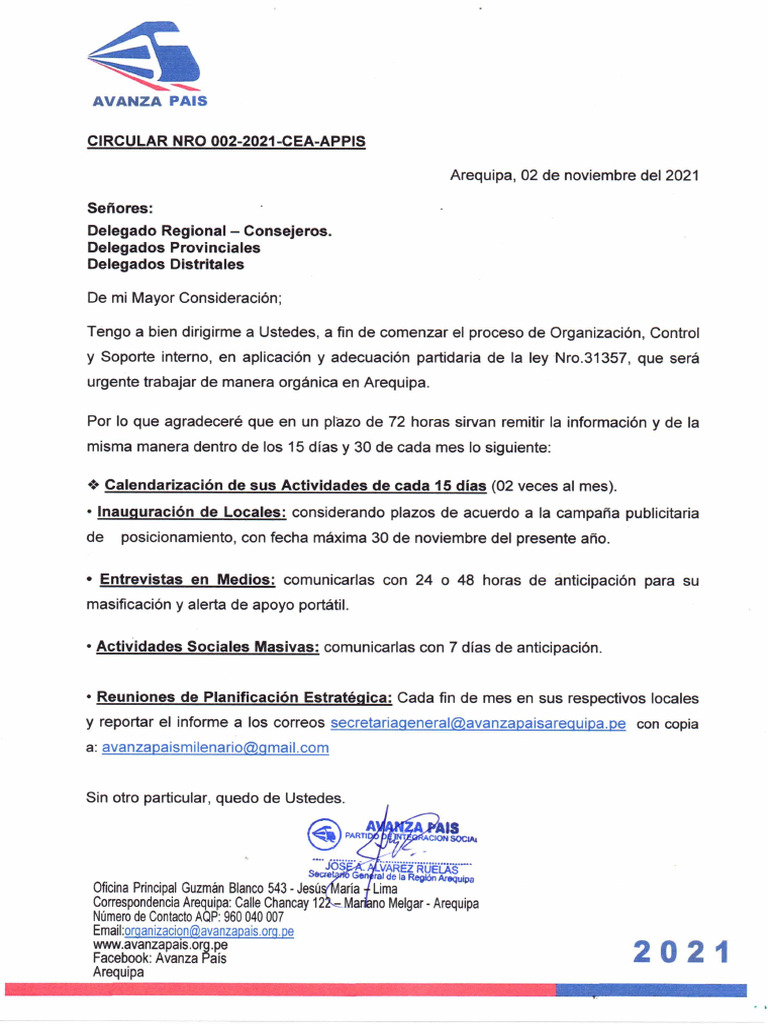 Circular 002 AP | PDF