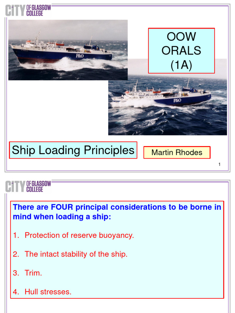 1A. OOW ORALS - Ship Loading Principles RESERVE BUOYANCY | PDF | Ships ...