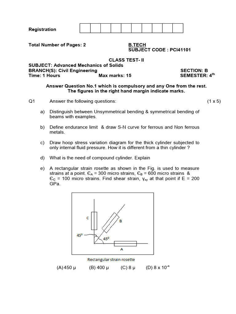 AMOS Test-2 | PDF | Stress (Mechanics) | Beam (Structure)