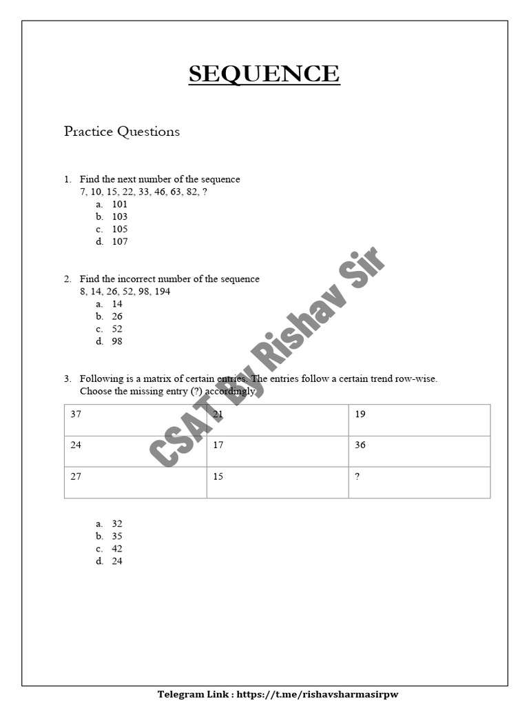 Sequence Handout | PDF | Linear Algebra | Matrix Theory