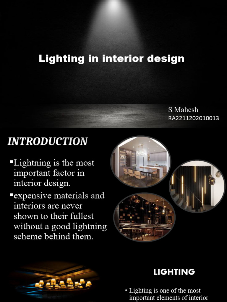 LIGHTNING IN INTERIOR DESIGN | PDF | Lighting | Architectural Elements
