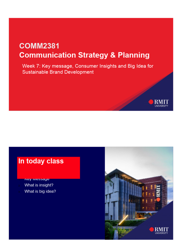 COMM2381 - CSP - 24 - W7 - Key Message, Insight and Big Idea For Sustainable Brand Development ...