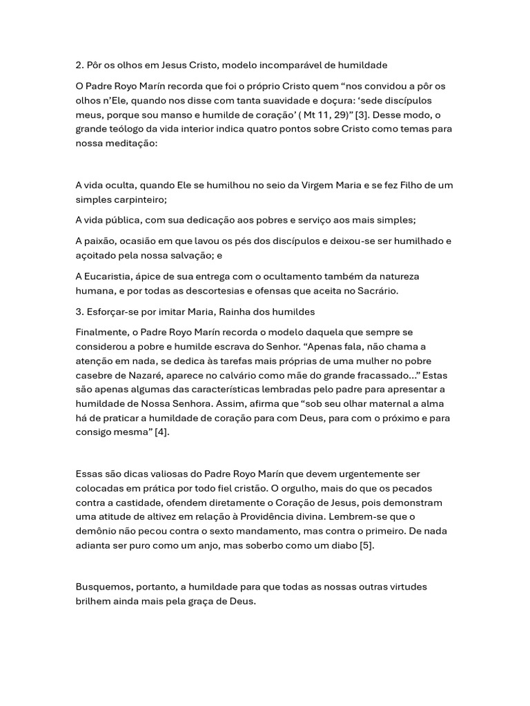 Humildade em Cristo e Maria | PDF | Oração | Maria, mãe de Jesus