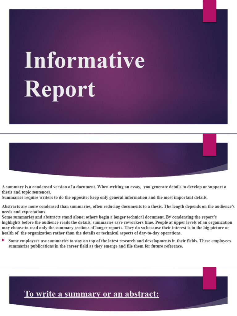 Informative Report | PDF | News | Abstract (Summary)