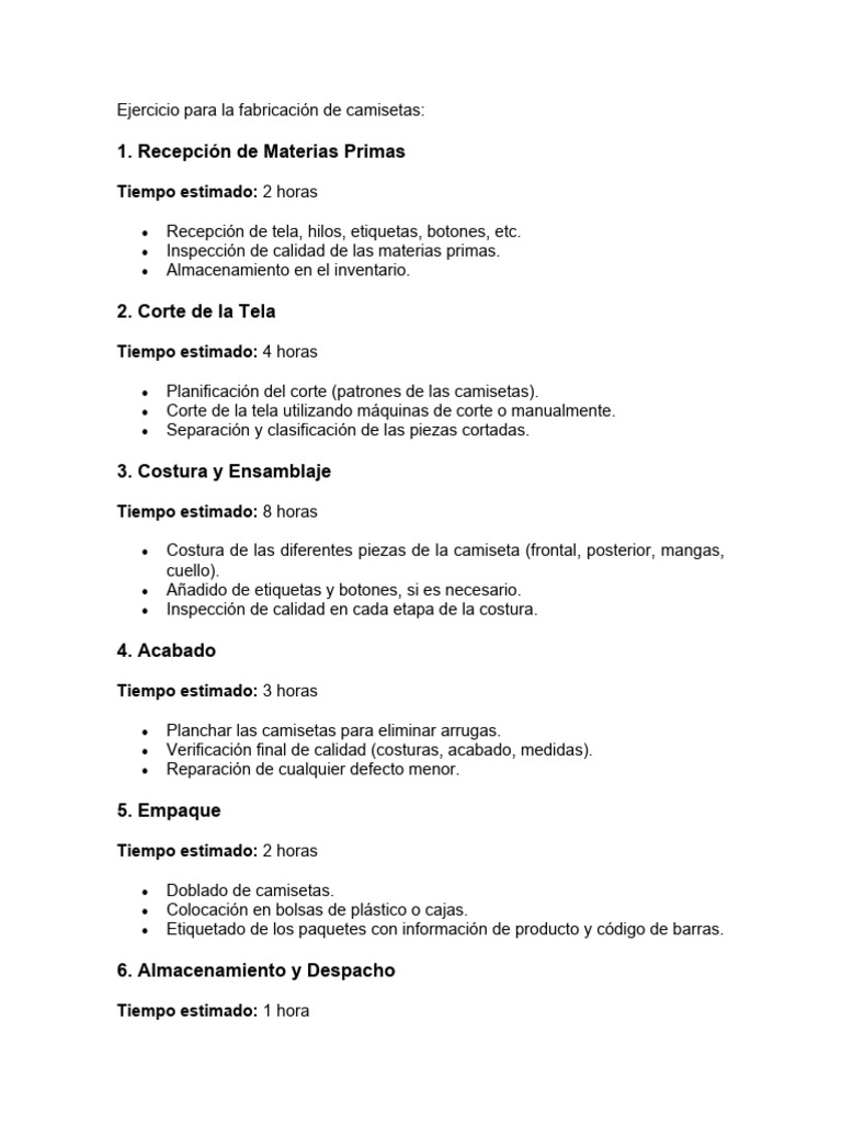 Ejercicio de Proceso de Prod (Hilos y Multiple Tarea) | PDF | Textiles | Informática