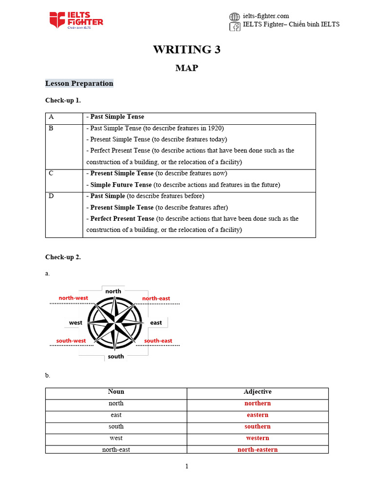 Answer Key. Writing 3 - Map | PDF | Grammatical Tense
