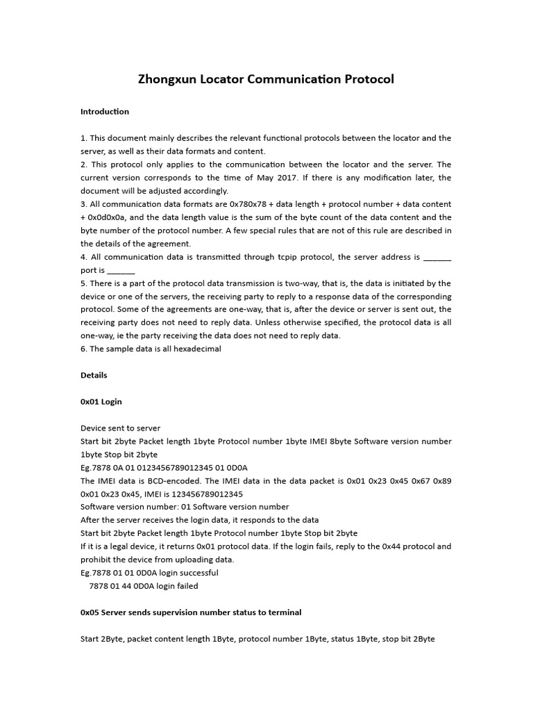 ZhongXun Topin Locator Communication Protocol-180612 | PDF | Wi Fi ...