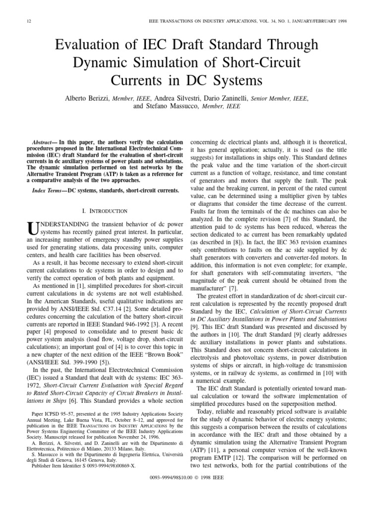 Evaluation of IEC Draft Standard Through | PDF | Direct Current ...